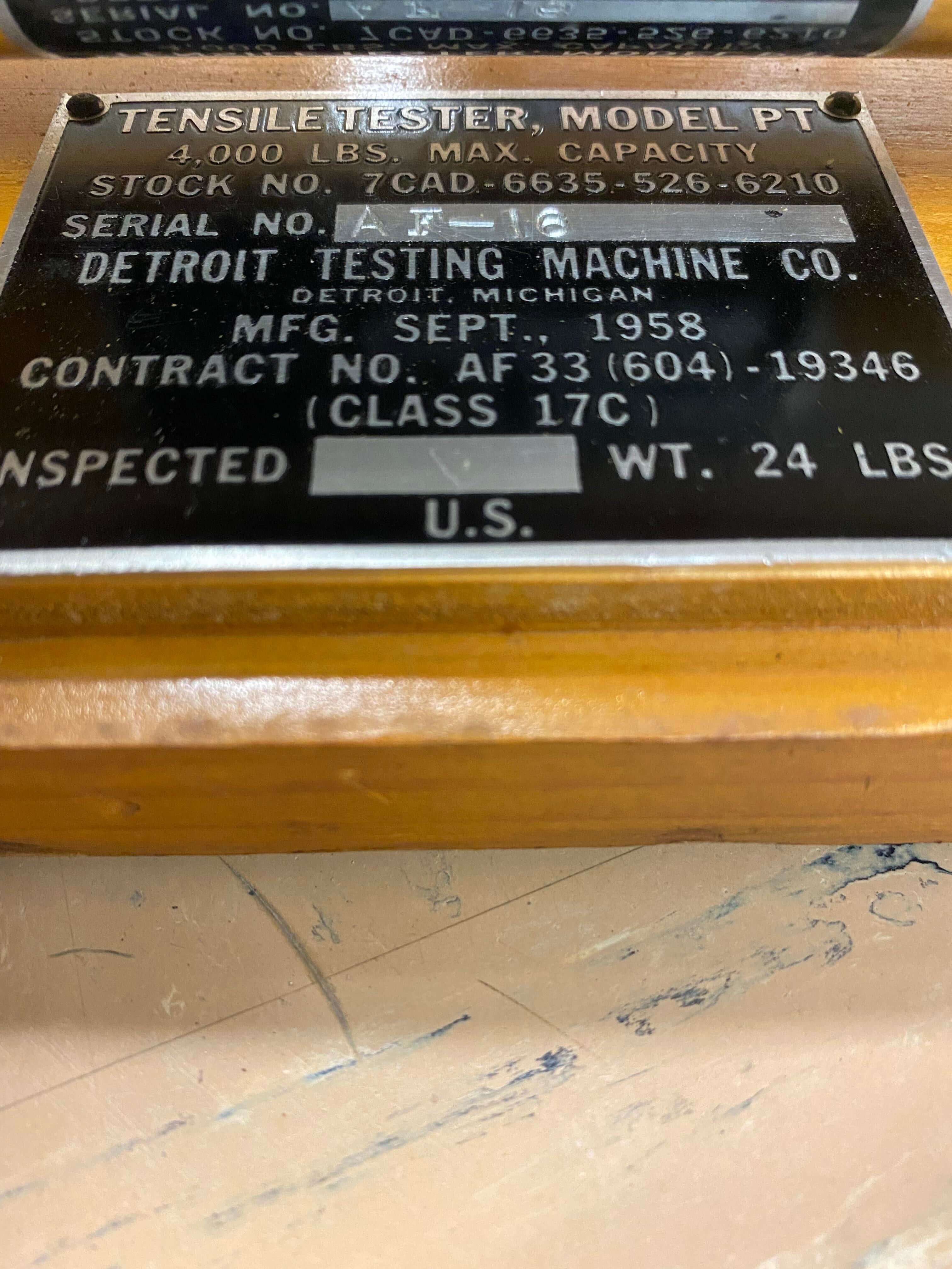 1958 tensile tester - photo - HomemadeTools.net