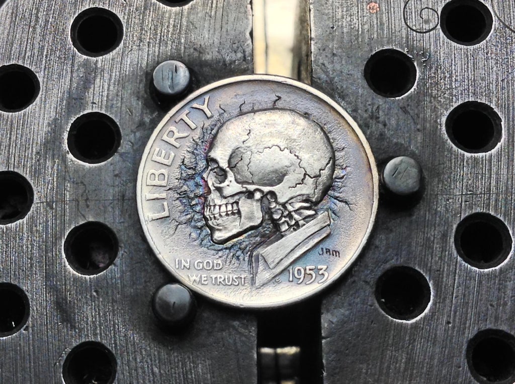 Hobo nickels: intricate carvings in coins - GIF and photos