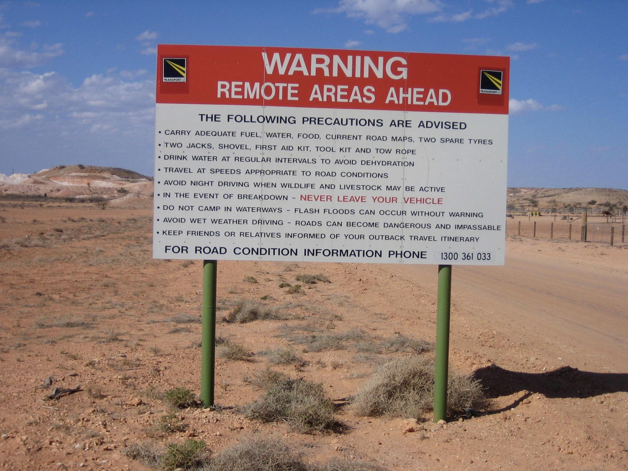 Remoteness warning sign - photo - HomemadeTools.net