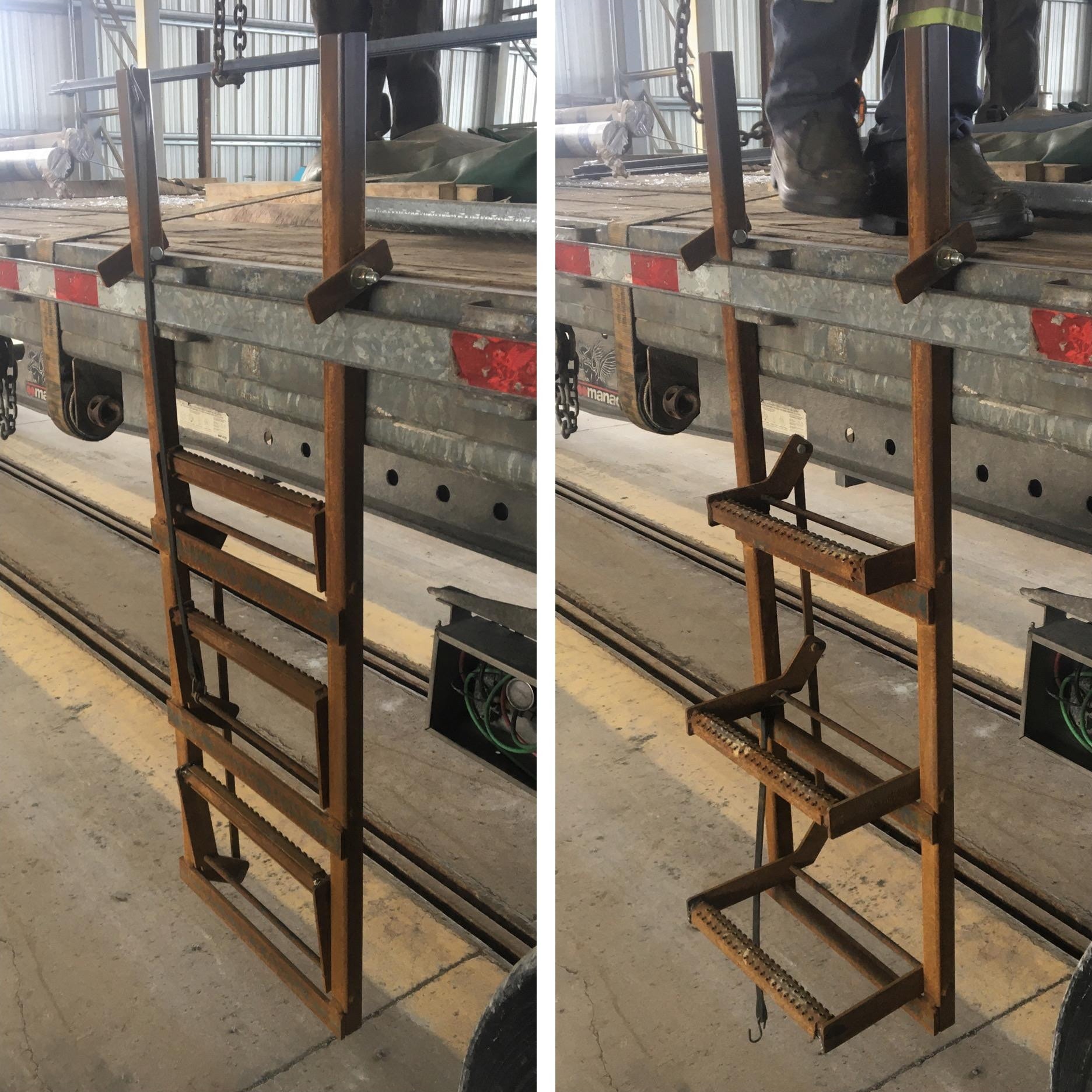 Collapsible step trailer ladder - photo - HomemadeTools.net