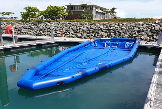 Inflatable boat dry docking system - photos and video