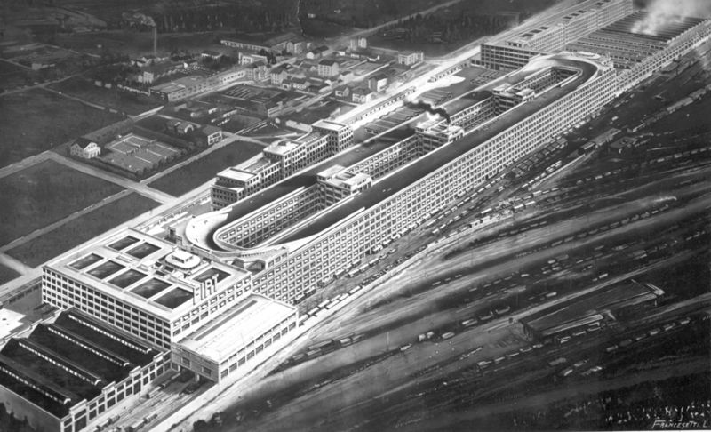 1929 Fiat factory rooftop racetrack - photos - HomemadeTools.net