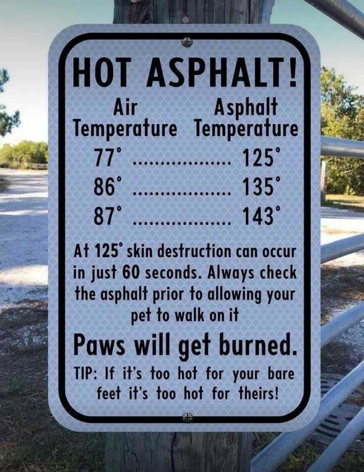 Asphalt temperature warning sign - photo - HomemadeTools.net