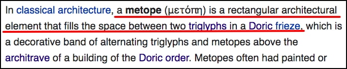 Without looking it up, what does "metope" mean? - HomemadeTools.net