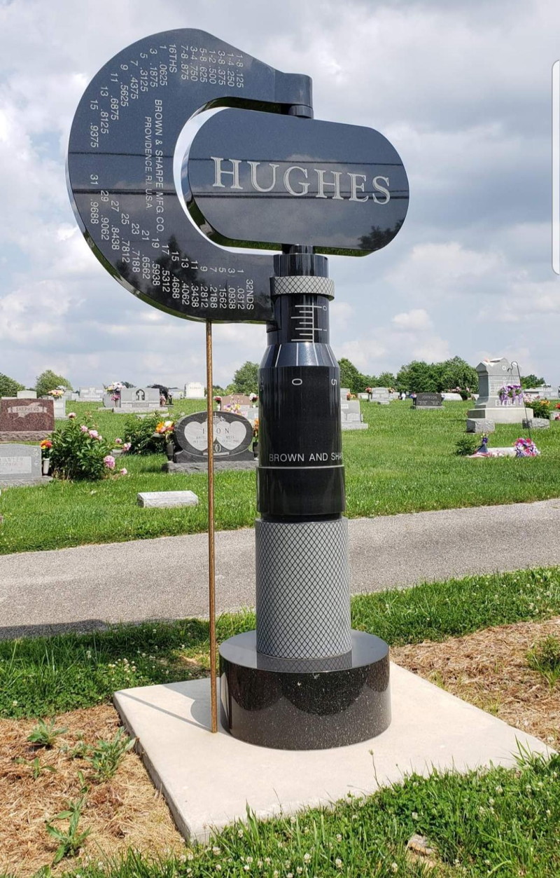 Giant micrometer tombstone - photo