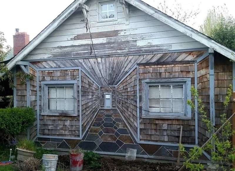 Optical illusion house facade - photo - HomemadeTools.net