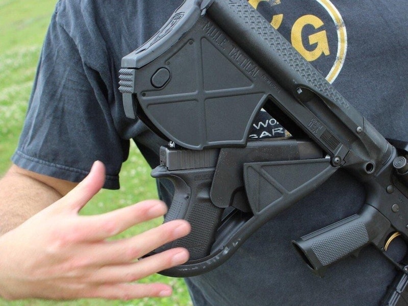 Rifle stock that conceals handgun - photo - HomemadeTools.net