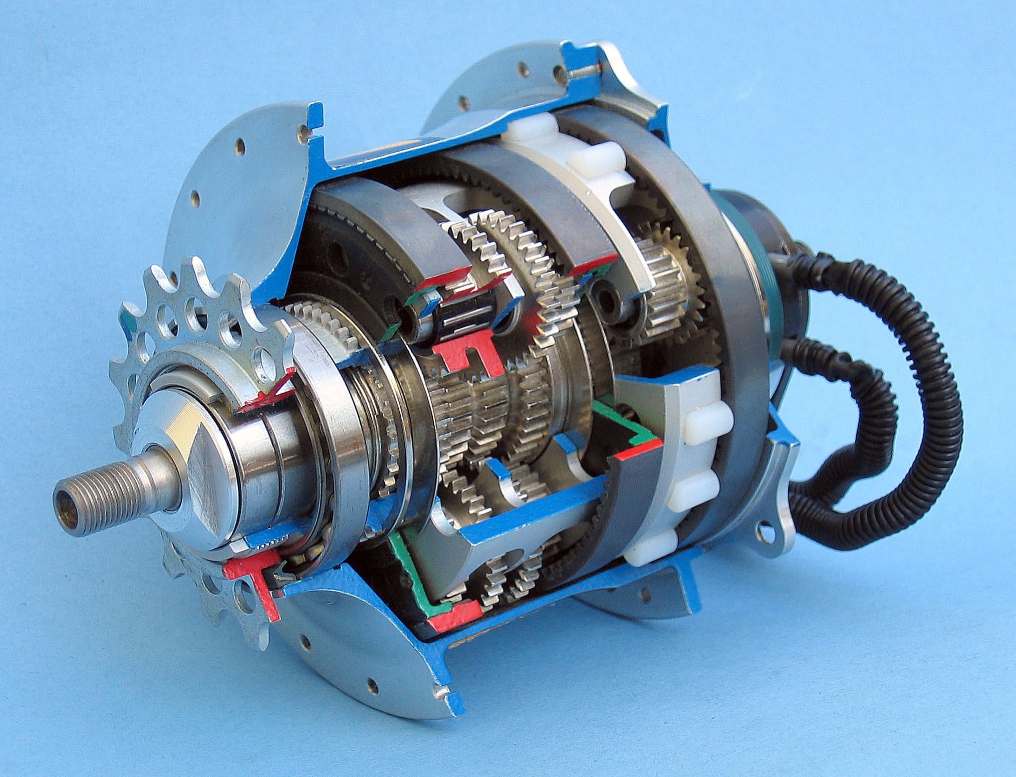 Internally geared bicycle hub cutaway - photo