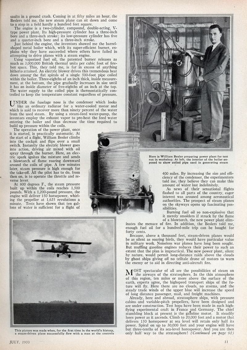 Steam aircraft - photos and video - HomemadeTools.net