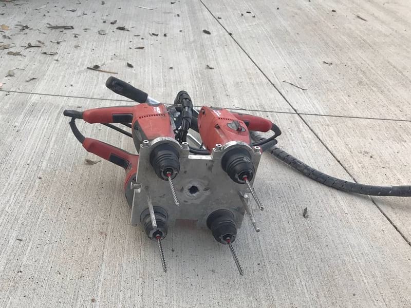 Tactile paving drilling tool - photo - HomemadeTools.net