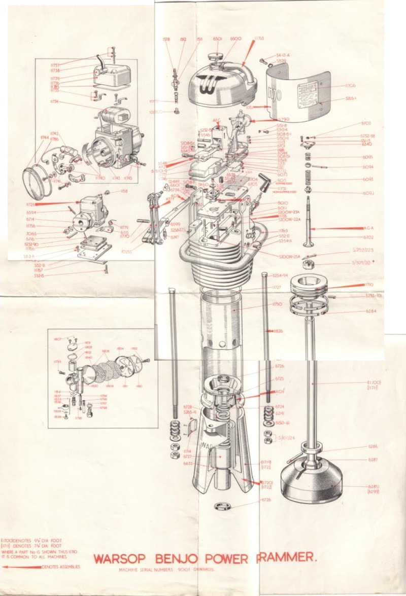 Warsop Benjo power rammer - video, patent, diagram - HomemadeTools.net