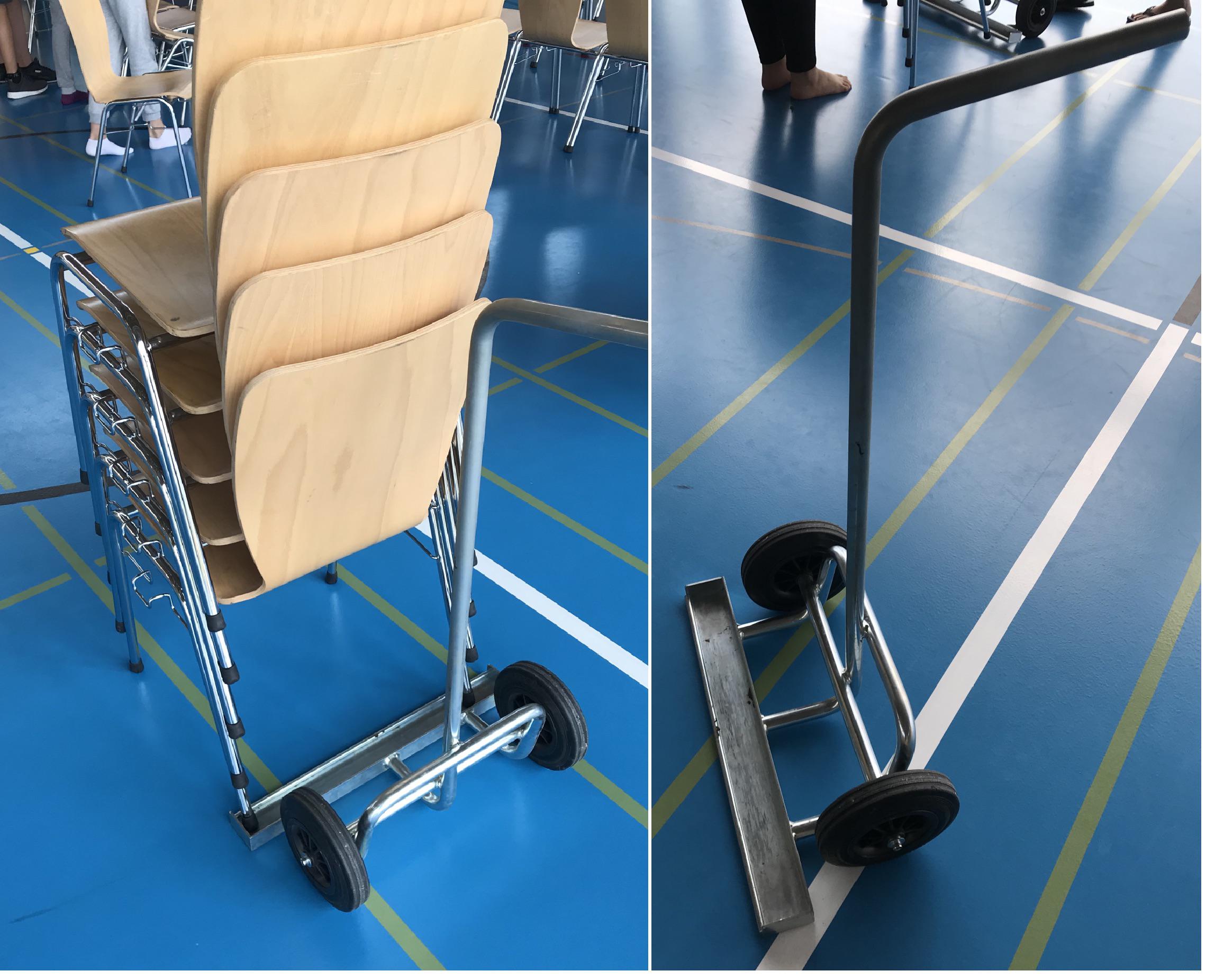 Stacked chair roller - photo - HomemadeTools.net