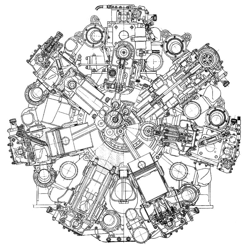 Zvezda M503 maritime radial diesel engine - photos