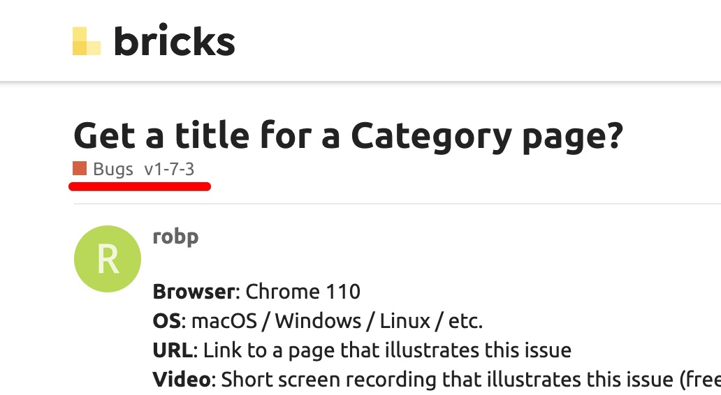 NO BUG: Get a title for a Category page? - Bugs - Bricks Community Forum