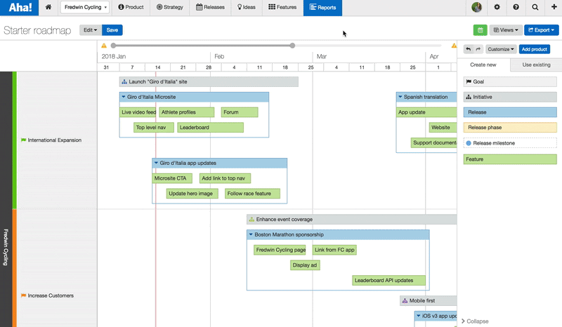 Just Launched! — Visualize Status on the Aha! Starter Roadmap | Aha! Blog
