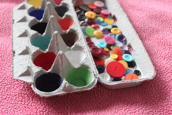 Egg Carton Button Sorting - Mama.Papa.Bubba.