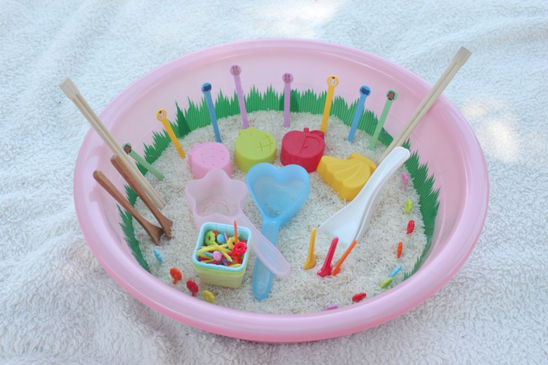 Japanese Rice Sensory Bin - Mama.Papa.Bubba.