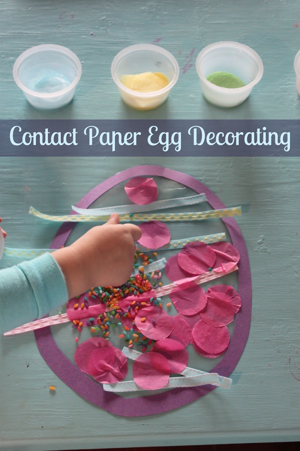 Contact Paper Egg Decorating - Mama.Papa.Bubba.