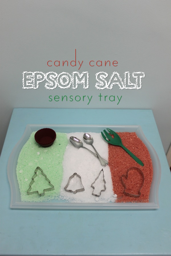 Candy Cane Epsom Salt Sensory Play - Mama.Papa.Bubba.