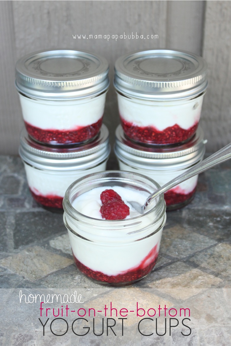 Homemade Fruit On The Bottom Yogurt Cups Made With Honey And Chia