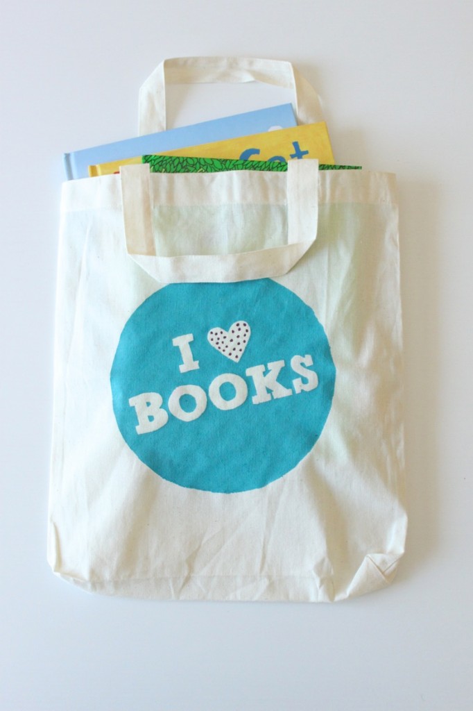 DIY Stencilled Library Book Bag - Mama.Papa.Bubba.