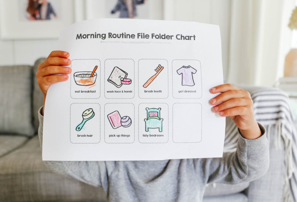 Morning Routine Flip Chart - Mama.Papa.Bubba.
