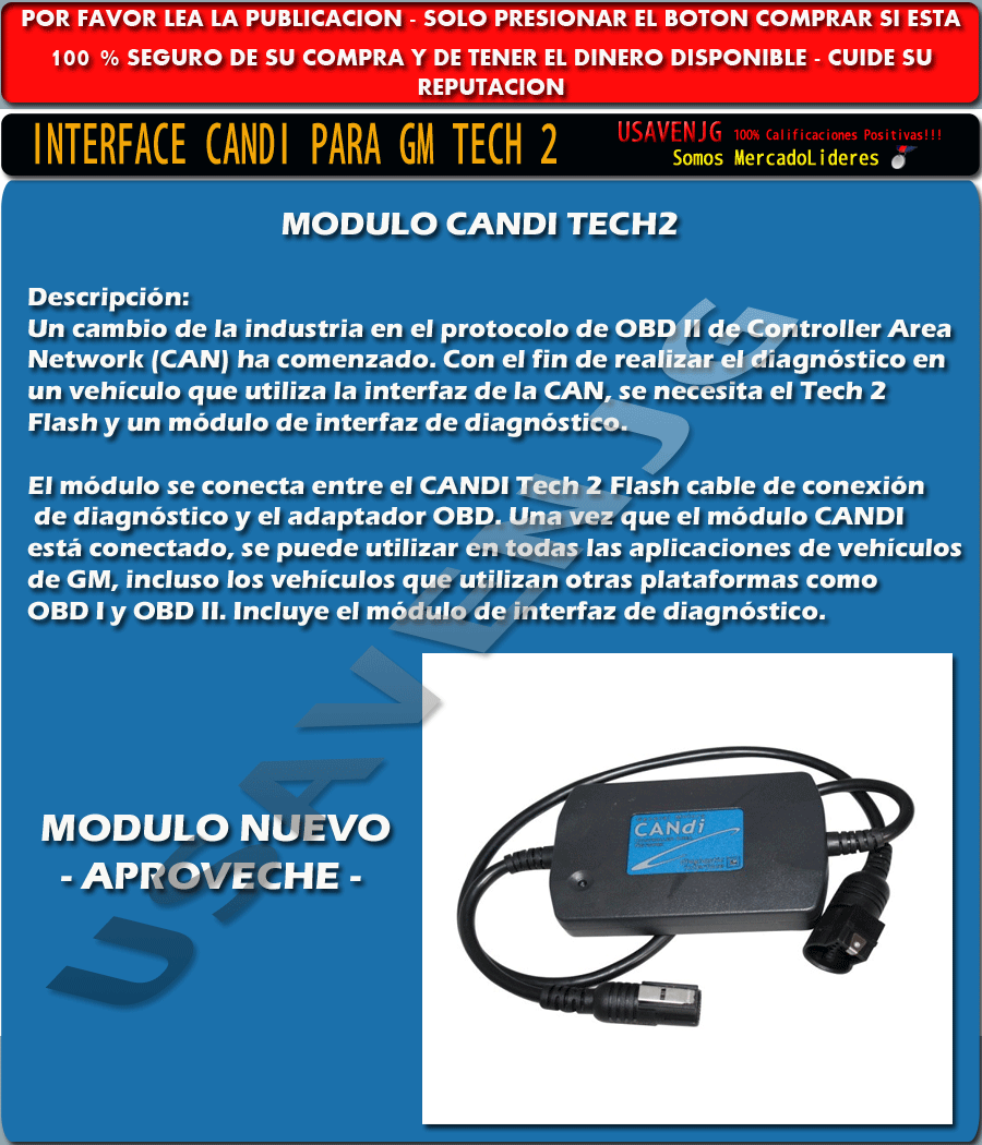 Modulo Candi Para Escaner Gm Tech 2 - Scanner Gm G4 - Bs. 3.040.000,00 ...
