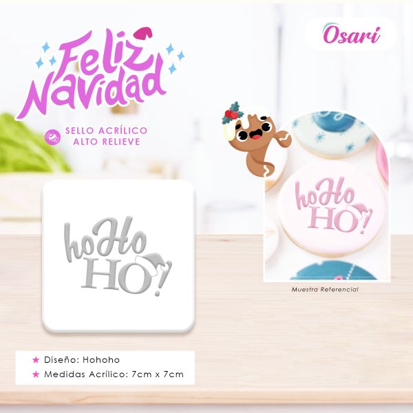 HOHOHO - NAVIDAD - SELLO ACRILICO ALTO RELIEVE - Osari