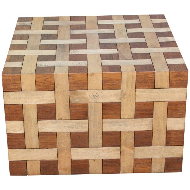 Modern Yost & Co. Two-Toned Cube End or Side Table