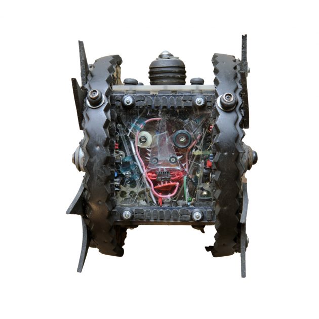 "The Invincible Leader" Modern Abstract Assemblage Metal Lamp Portrait