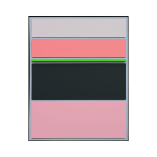 “Green’s Cut” Abstract Geometric Floating Pink Ombre Rectangle Painting ...
