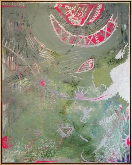 "Breakthrough" Large Pink & Green Abstract Contemporary Expressionist ...