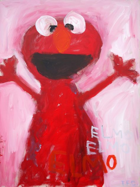 "Elmo" Contemporary Abstract Pop Art Figure Painting of Sesame Street ...