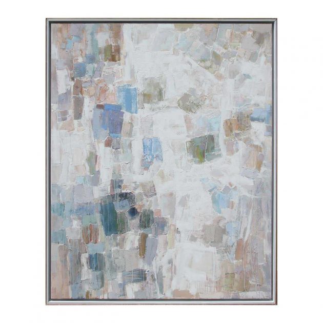 "Keep Praying" Large Abstract Pastel Contemporary Color Block Painting