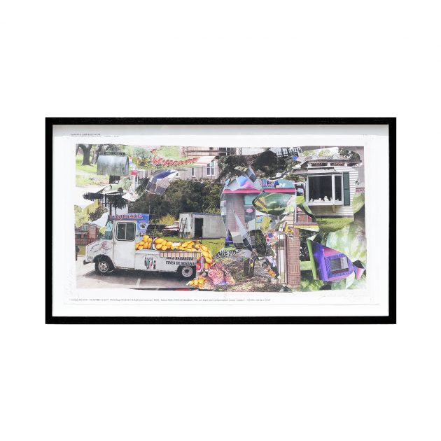 Contemporary Houston Street Scene Digital Mixed Media Collage Print 2000s