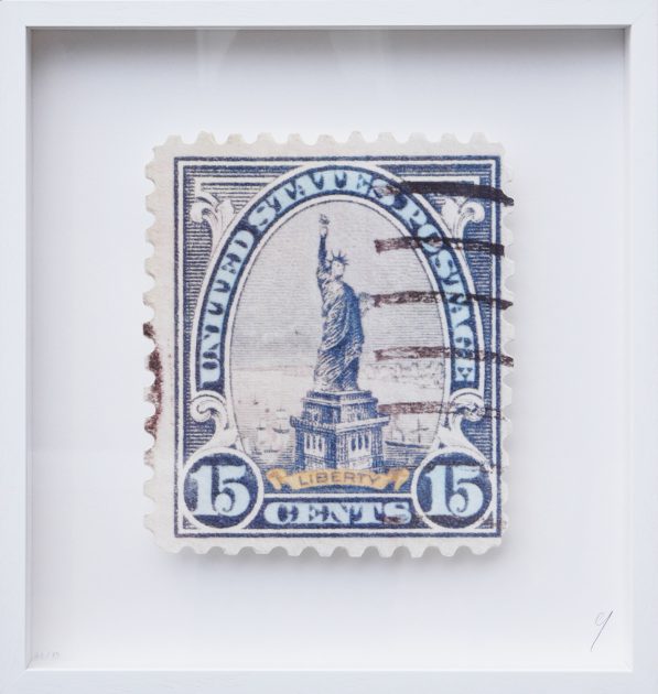 Contemporary Minimalist American 15 Cents Postage Stamp Print 2022
