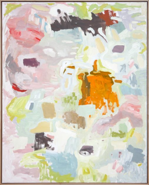 "Abstract #5 (Orange Dot)" Contemporary Pastel Expressionist Abstract ...