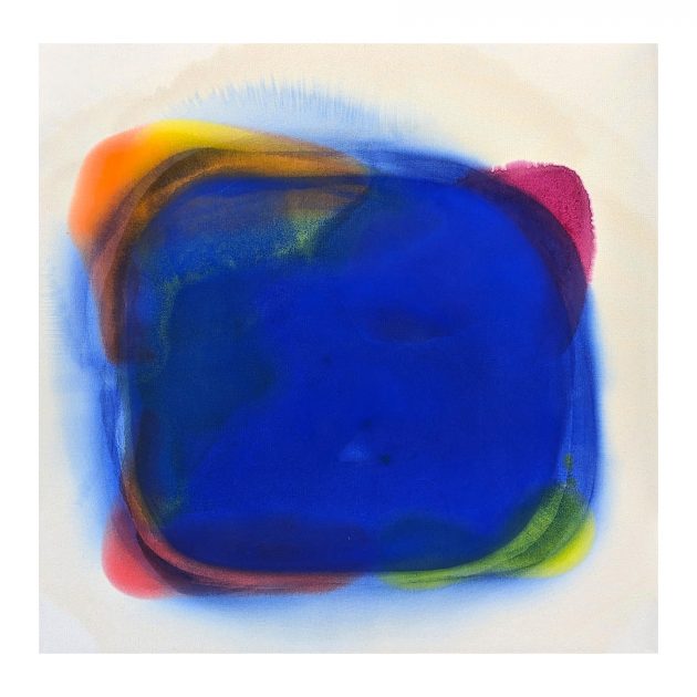 "Nudge" Contemporary Blue, Orange, Yellow, & Pink Tone Color Field ...