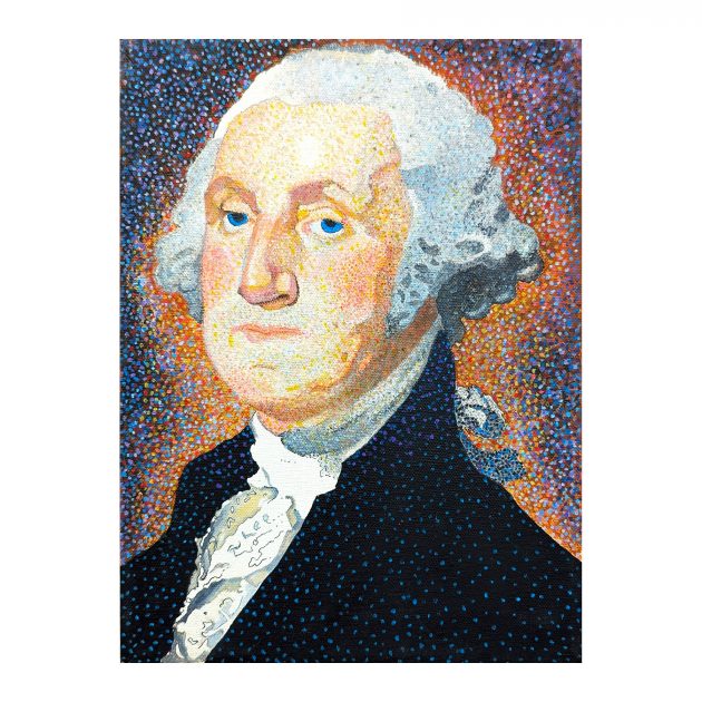 "George Washington 9/11" Modern Pointillist Figurative Presidential ...