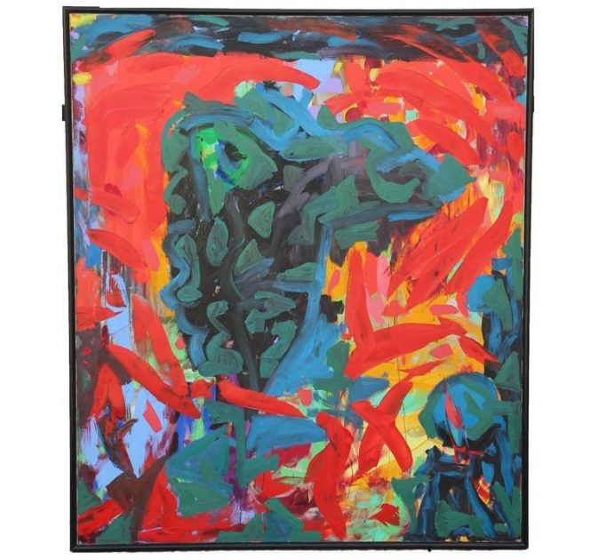 Primary Tonal Abstract Expressionist Painting 1987