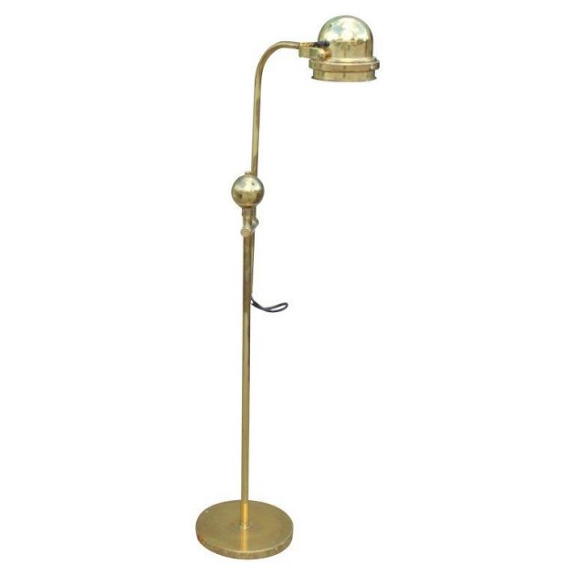 Hollywood Regency Nautical Solid Brass Articulating Floor Reading Lamp