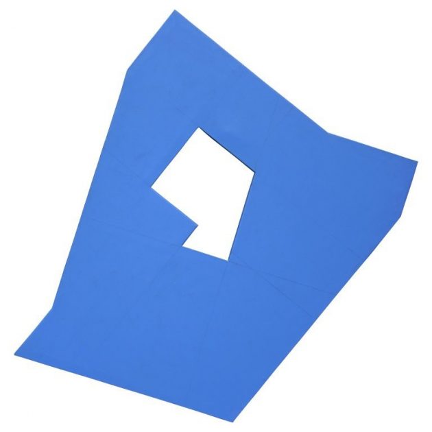 "Blue Plot"- Blue Geometric Abstract Painting 1982
