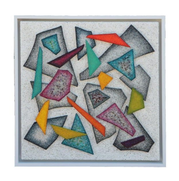 "Fragmentation" Crushed Glass Contemporary Geometric Abstract…