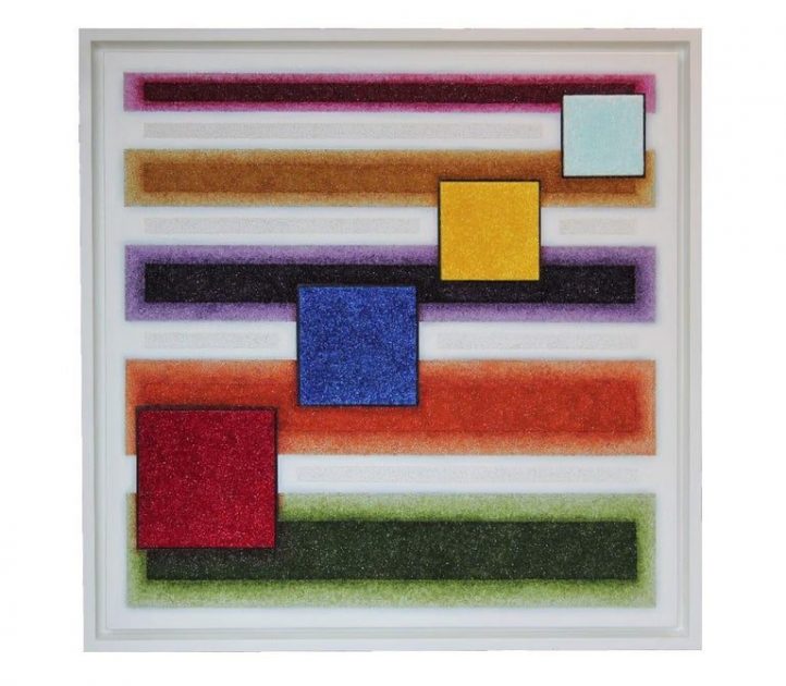 "Crystal Geometry" Crushed Glass Contemporary Geometric Abstract…