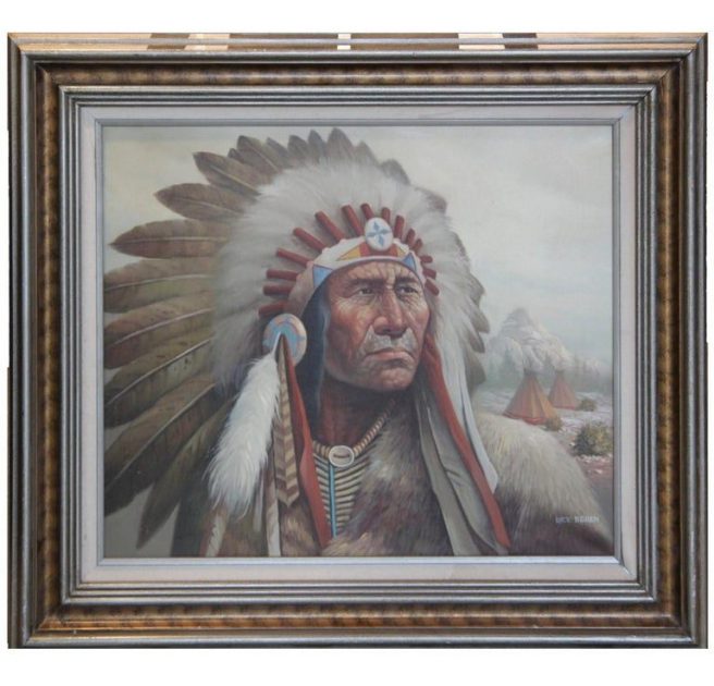 "Native American Chief" Portrait Painting