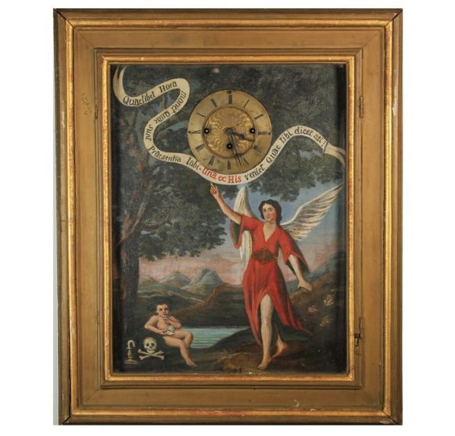 Vanitas Themed Painting with a Clock, 1918