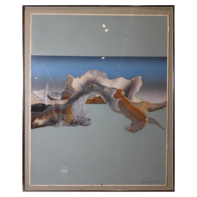 Stanley Lea- Original Abstract Blue Assemblage Painting