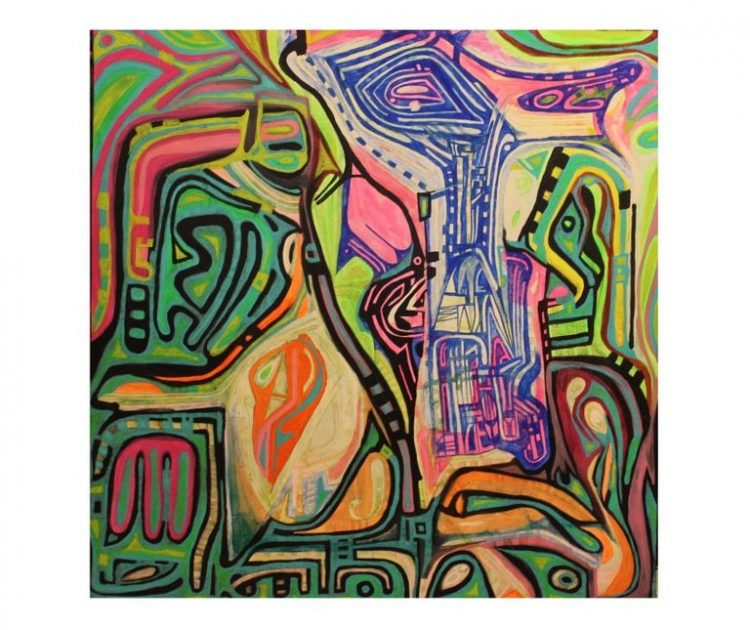 Michael Abramowitz- Contemporary Street Art Painting with Neon Colors…