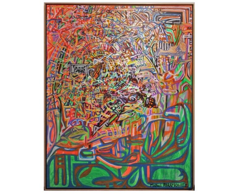 Michael Abramowitz- Contemporary Neon Street Art Geometric Painting…