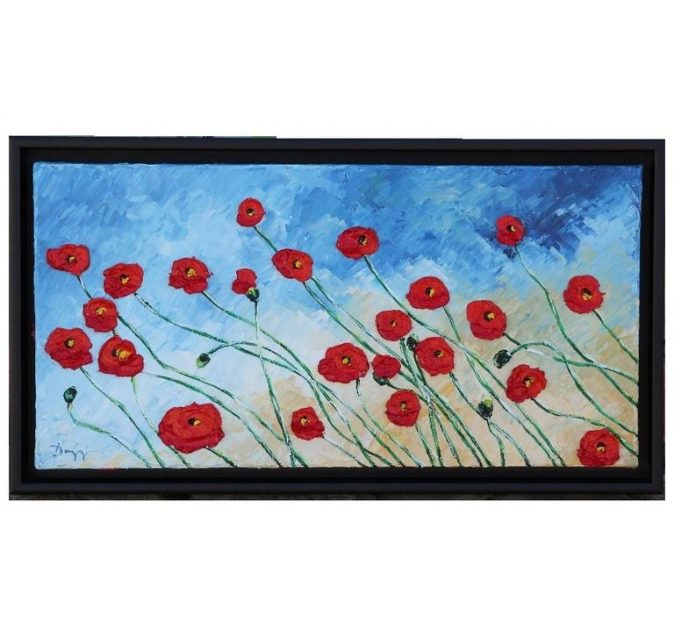 Isabelle Dupuy "Poppies Dancing" Contemporary Abstract Floral Painting